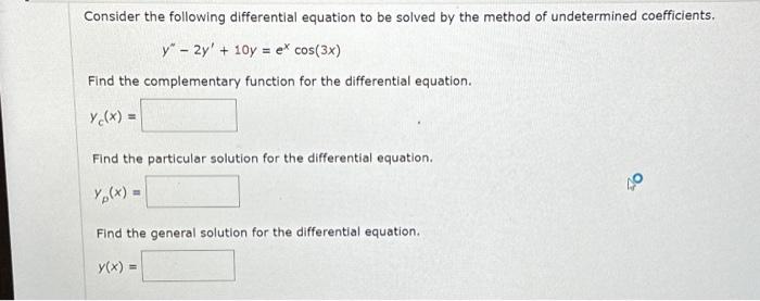 Solved Consider the following differential equation to be | Chegg.com