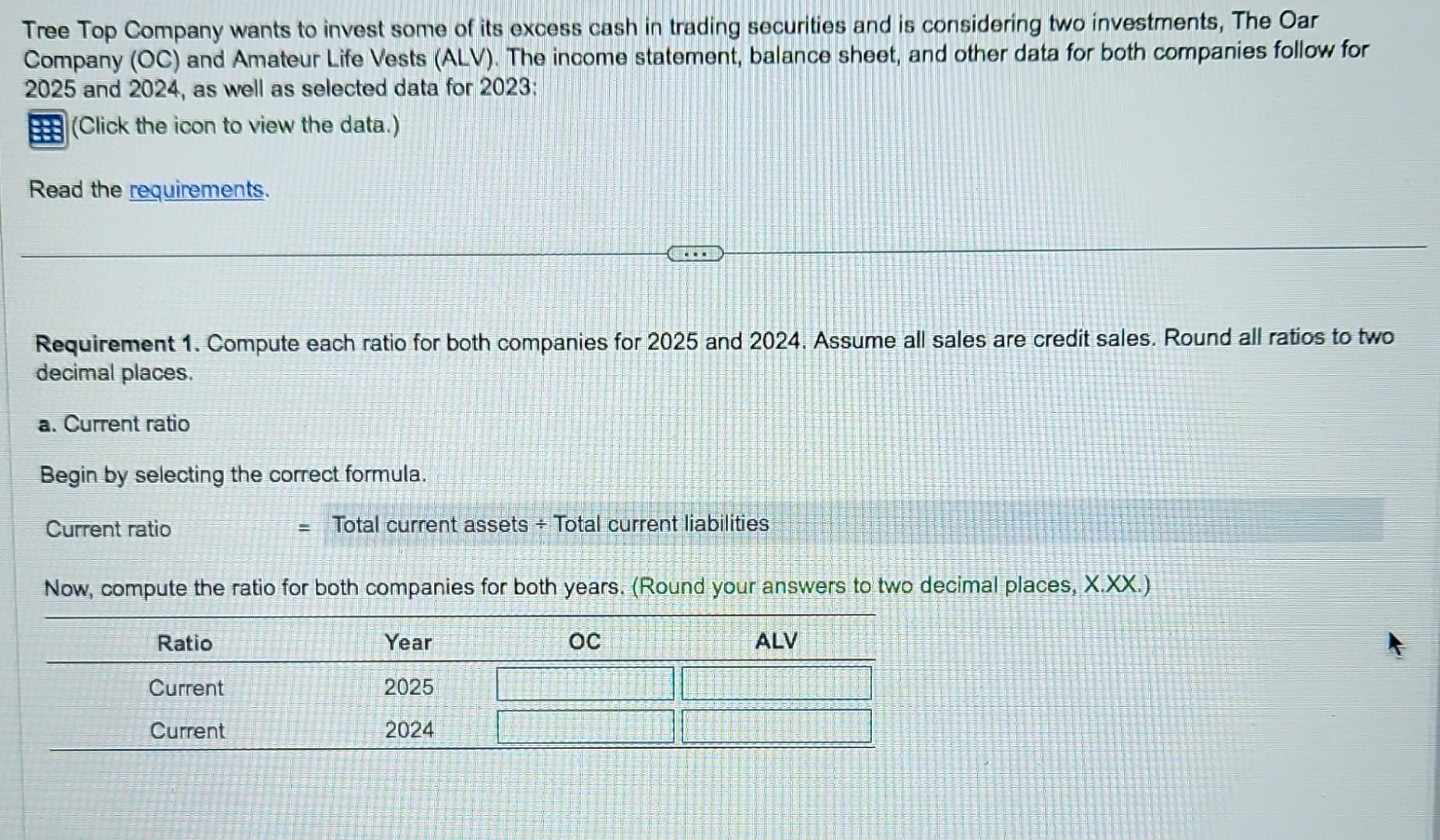 Solved Tree Top Company wants to invest some of its excess | Chegg.com