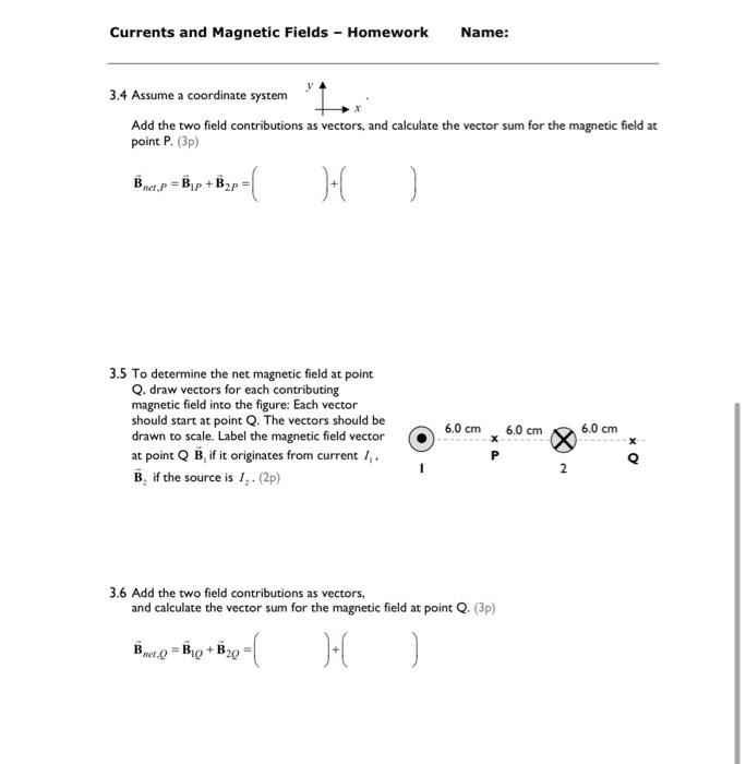 Solved 3. Superposition of Magnetic Fields (12p) Two long | Chegg.com