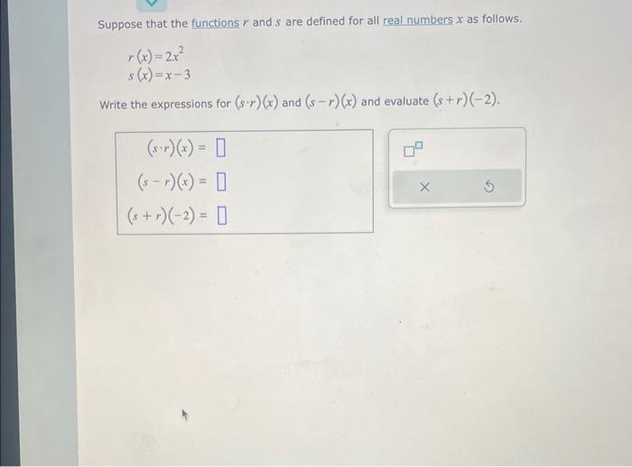 Solved Suppose that the functions r and s are defined for | Chegg.com