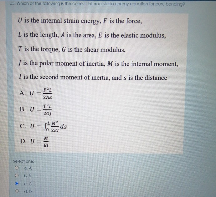 Solved 03. Which of the following is the correct internal | Chegg.com