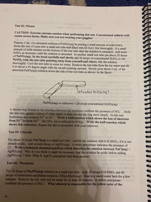 Solved Experiment 13 Qualitative Analysis : Anions | Chegg.com