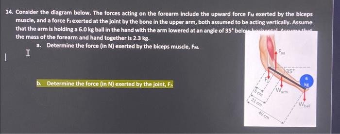 Solved 14. Consider the diagram below. The forces acting on | Chegg.com