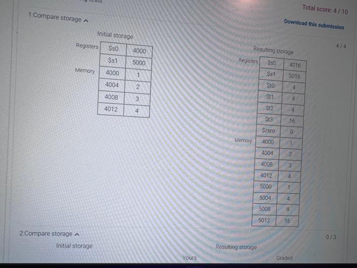 Solved 4.1: Array of squares - Iw/sw1.Compare storage ∧ | Chegg.com
