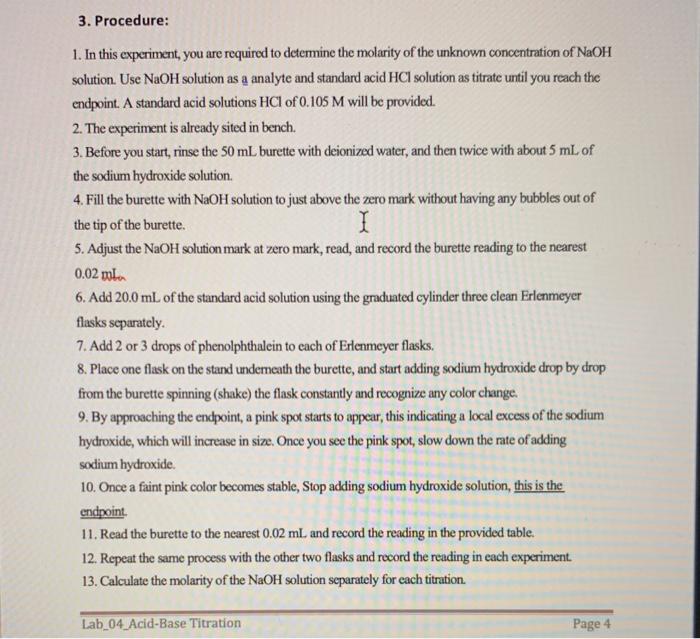 Solved Table of Experiments [45 marks) Experiment 1 | Chegg.com