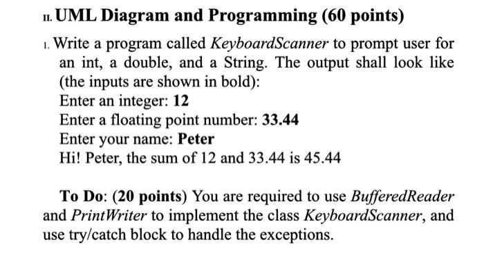 Solved 1. UML Diagram and Programming (60 points) 1. Write a | Chegg.com