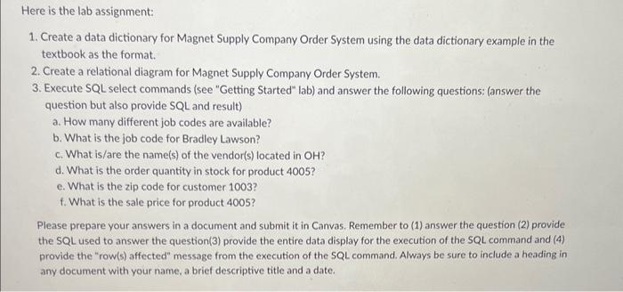 Here is the lab assignment: 1. Create a data | Chegg.com