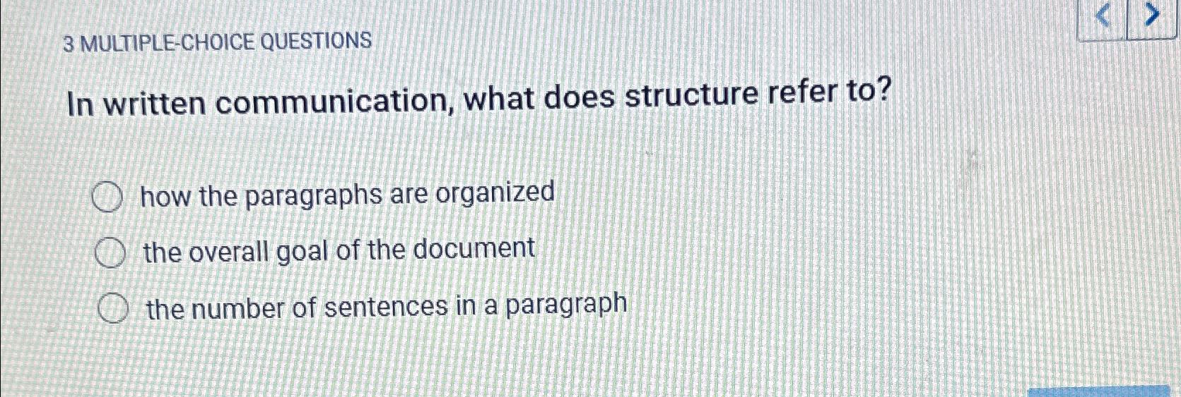 Solved 3 ﻿MULTIPLE-CHOICE QUESTIONSIn written communication, | Chegg.com