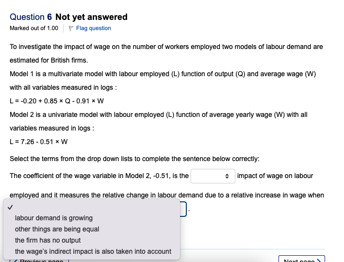 Solved To investigate the impact of wage on the number of | Chegg.com