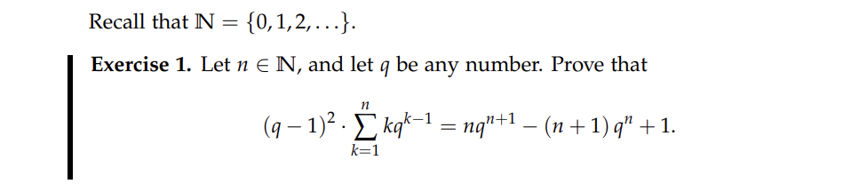 Solved Recall that N={0,1,2,dots}.Exercise 1. ﻿Let ninN, and | Chegg.com