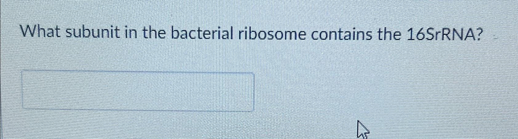 Solved What subunit in the bacterial ribosome contains the | Chegg.com