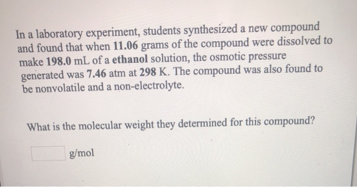 Solved In a laboratory experiment, students synthesized a | Chegg.com