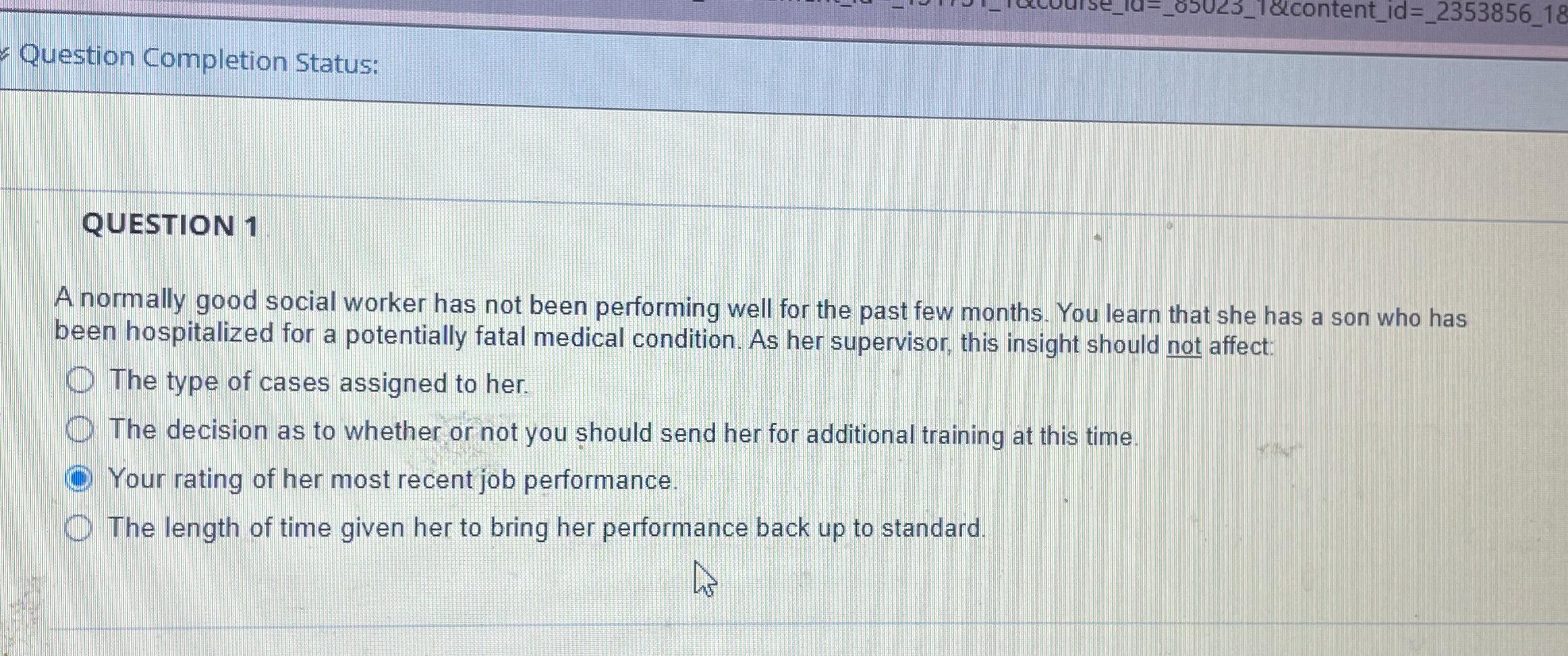 Solved Question Completion Status:QUESTION 1A normally good | Chegg.com