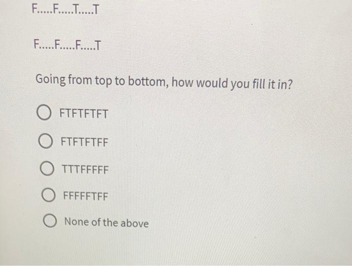 Solved 16. Suppose you had to fill in the rightmost column | Chegg.com