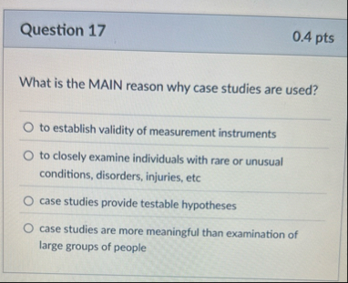 Solved Question 170.4 ﻿ptsWhat is the MAIN reason why case | Chegg.com