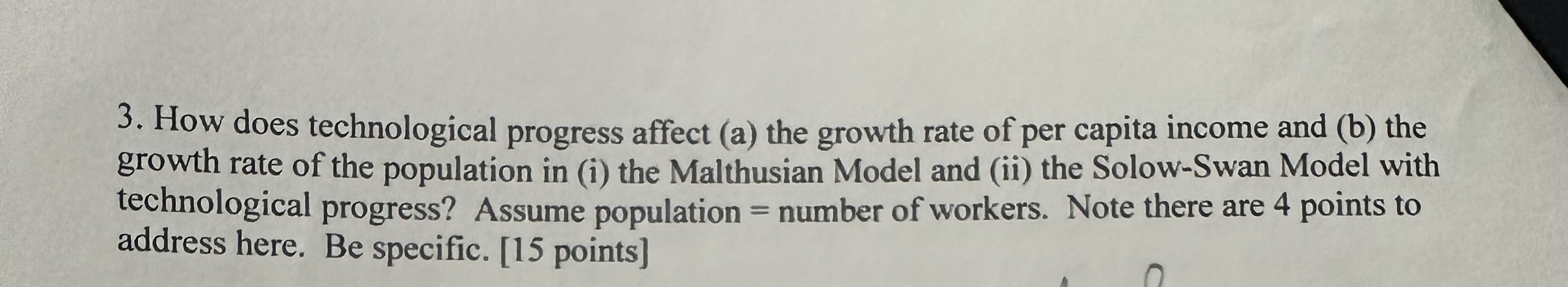 Solved How does technological progress affect (a) ﻿the | Chegg.com