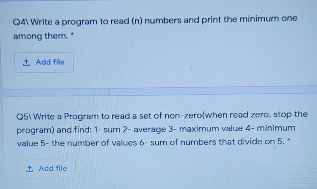 Solved Q41 Write a program to read (n) numbers and print the | Chegg.com