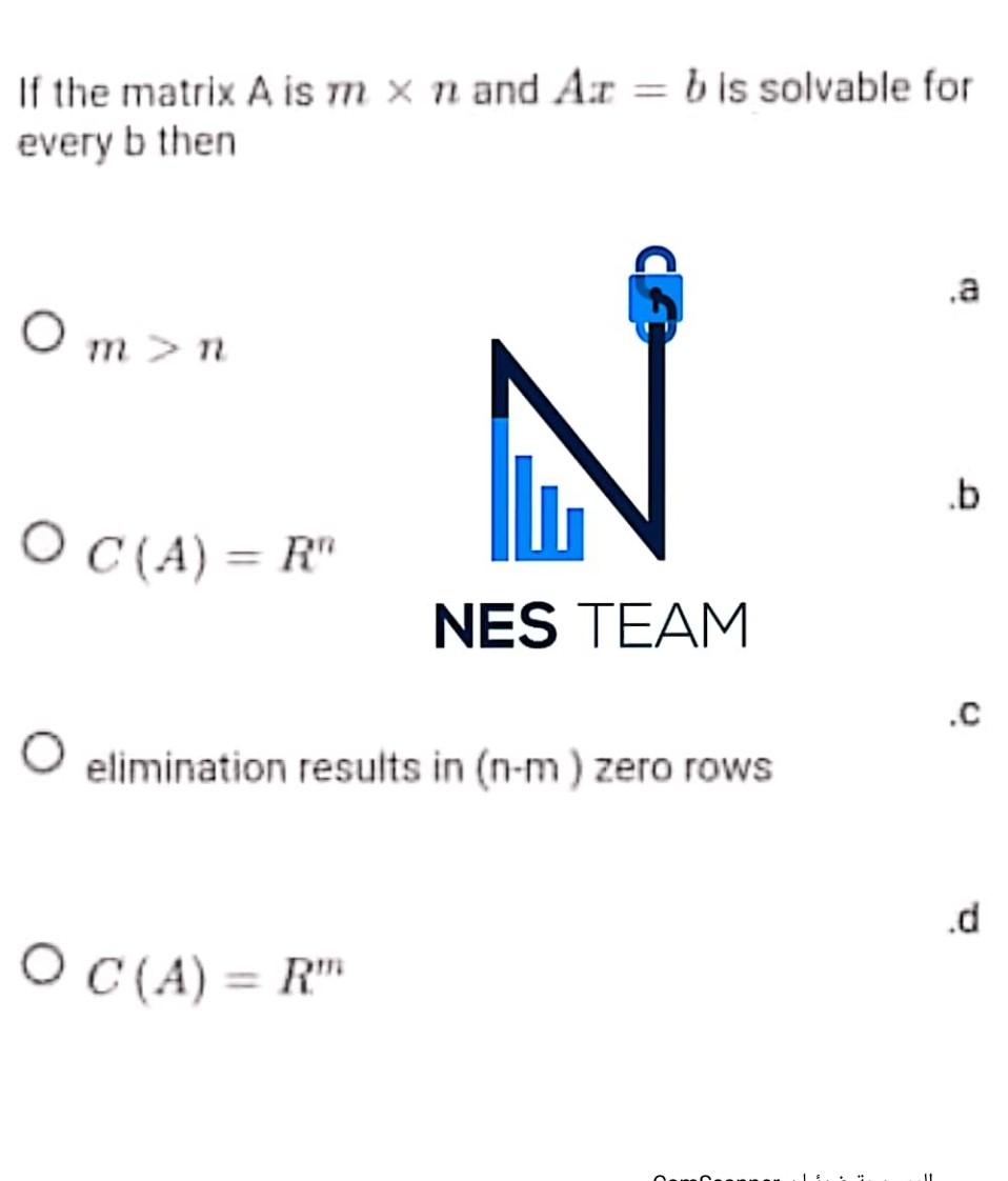 Solved If the matrix A is mx n and A.r = b is solvable for | Chegg.com