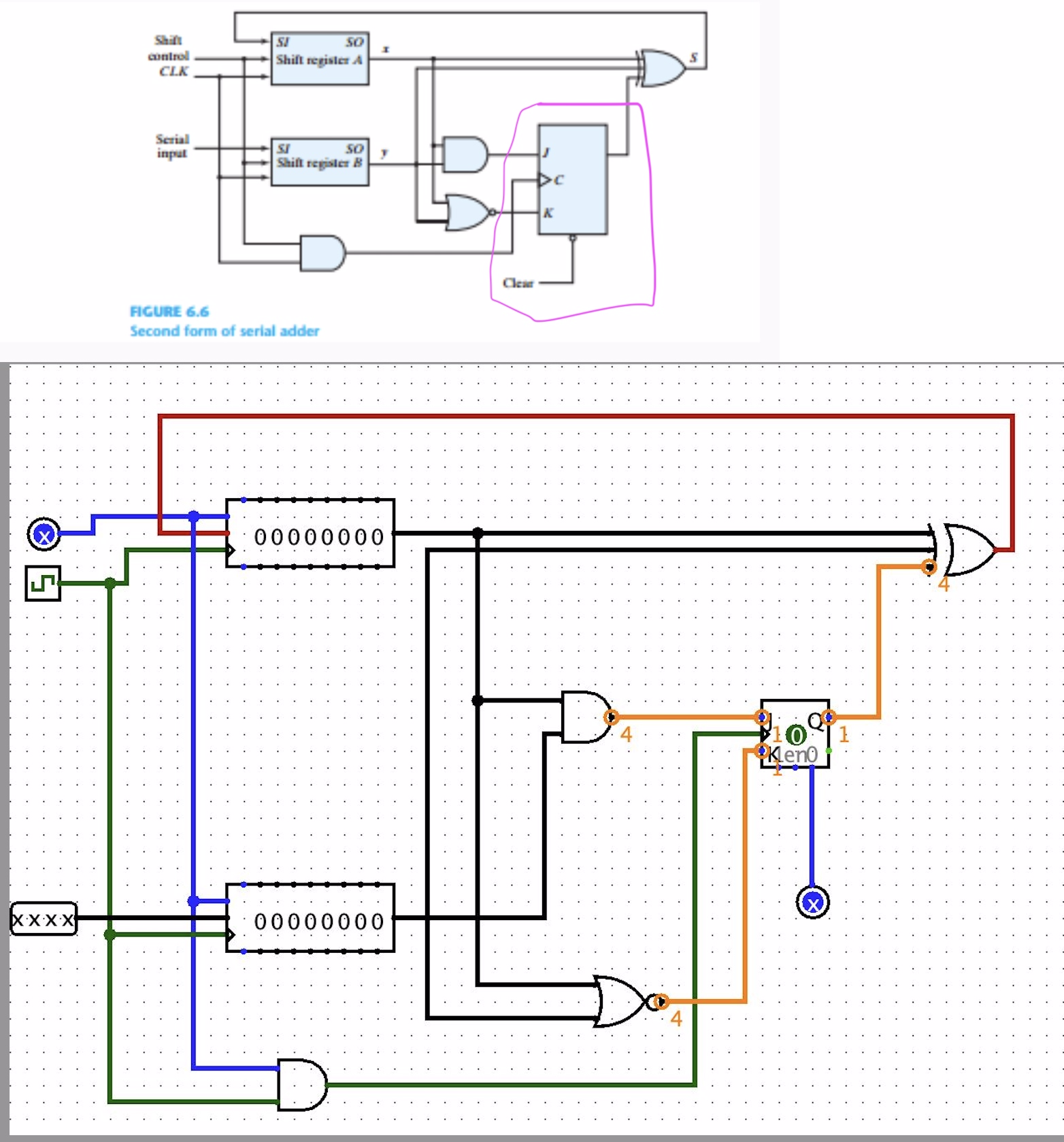 Solved In the below picture, I tried to design a serial | Chegg.com