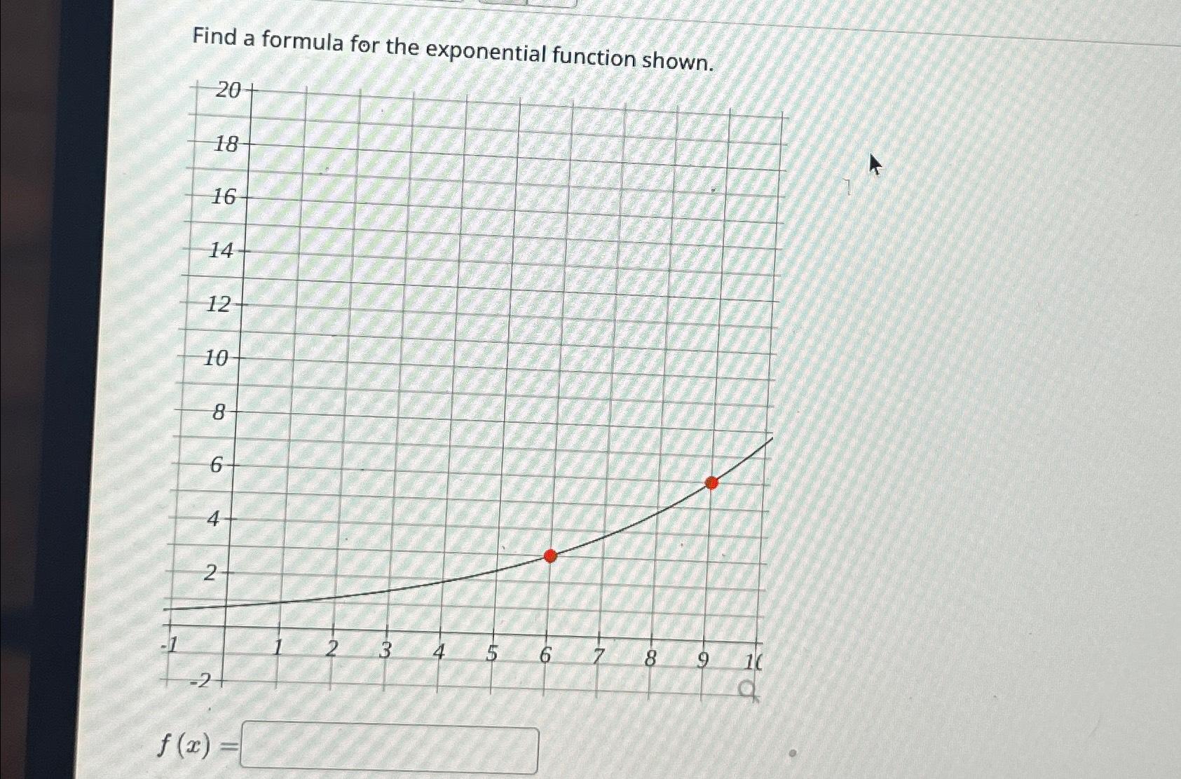 Solved Find a formula for the exponential function | Chegg.com