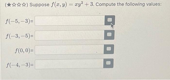 ( 大 死布) Suppose f(x,y)=xy2+3. Compute the following | Chegg.com ( 大 死布) Suppose f(x,y)=xy2+3. Compute the following | Chegg.com