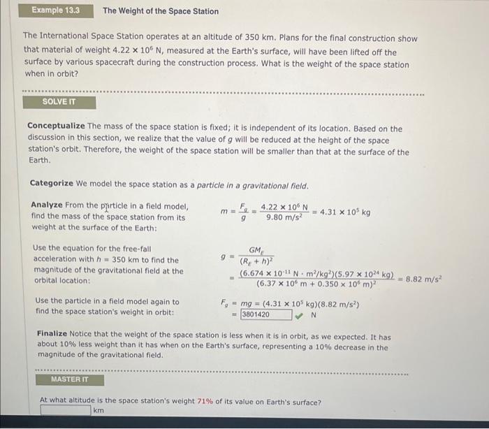 Solved The Weight of the Space Station The International | Chegg.com