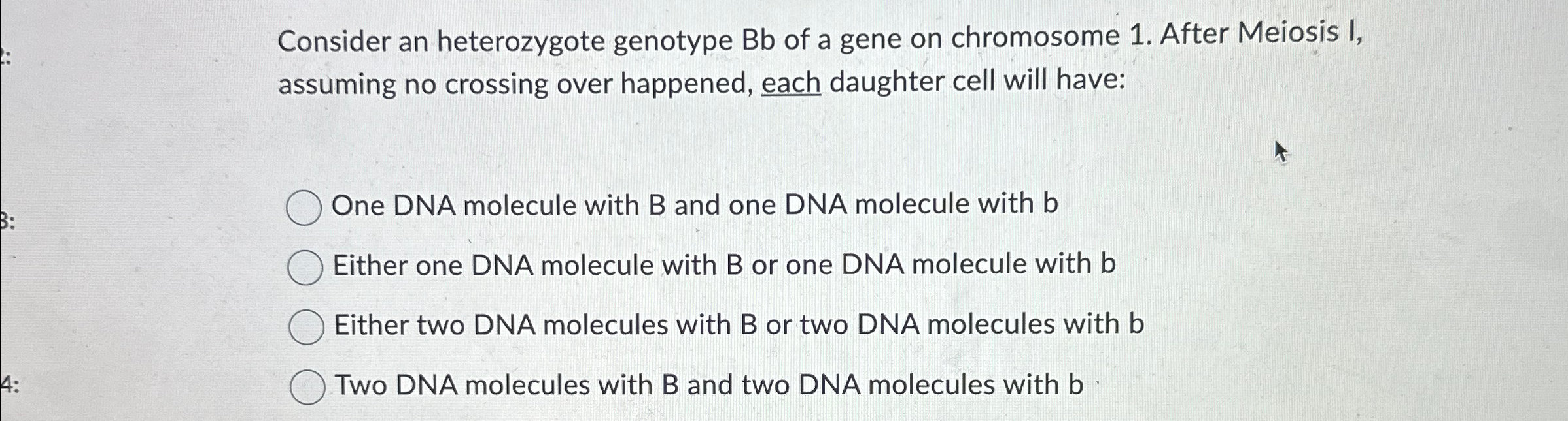 Solved Consider an heterozygote genotype Bb ﻿of a gene on | Chegg.com