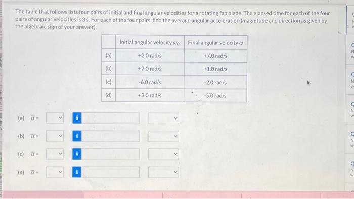 Solved The table that follows lists four pairs of initial | Chegg.com