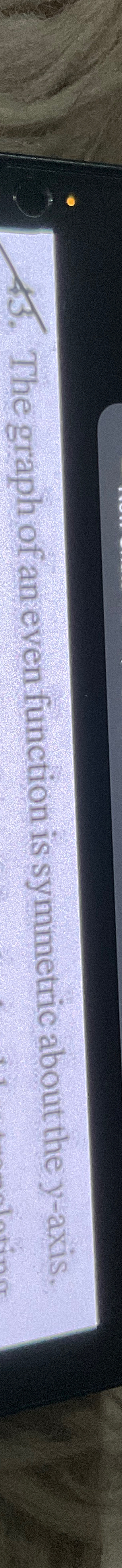 Solved The graph of an even function is symmetric about the | Chegg.com