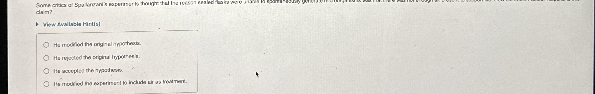 Solved claim?View Available Hint(s)He modified the original | Chegg.com