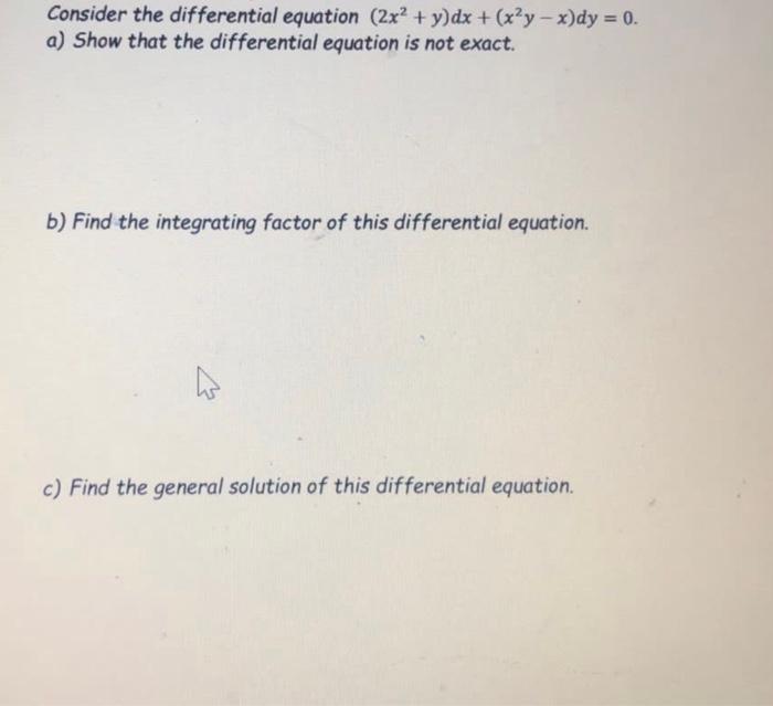 Solved Consider the differential equation | Chegg.com