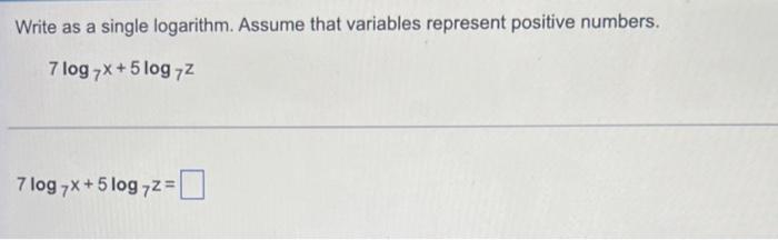 Solved Write as a single logarithm. Assume that variables | Chegg.com
