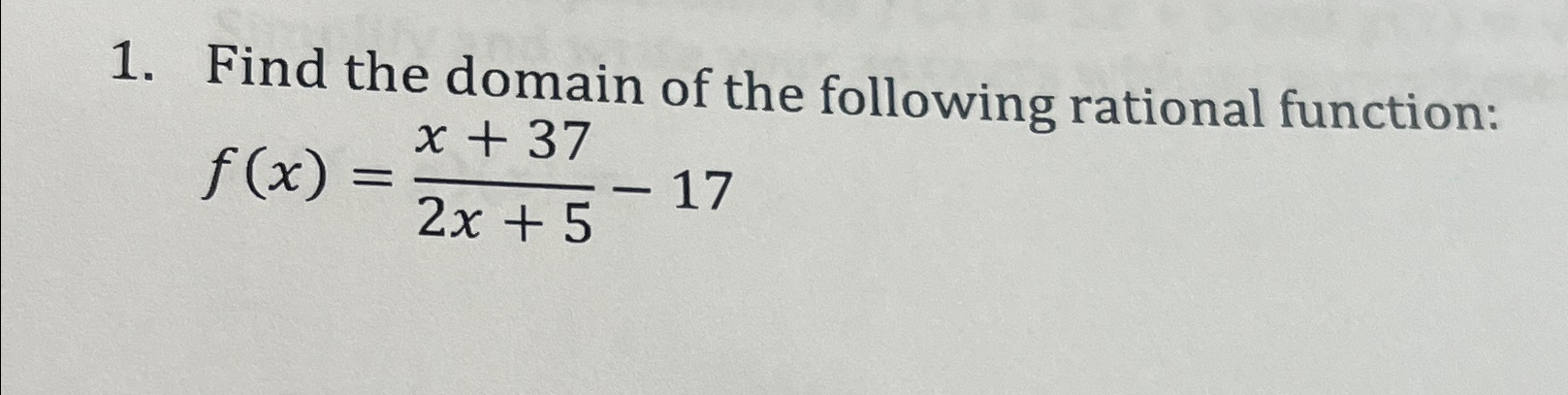 Solved Find the domain of the following rational | Chegg.com