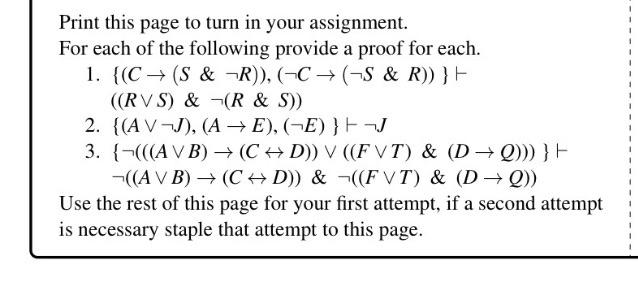 Solved thid is for a logic class. i've also attached a list | Chegg.com