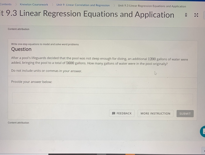 Solved Contents Knewton Coursework Unit 9: Linear | Chegg.com