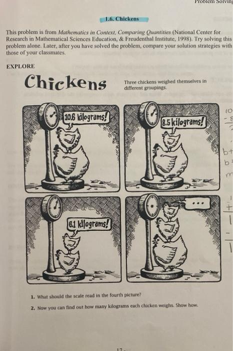 Solved Problem solving 1.6. Chickens This problem is from | Chegg.com