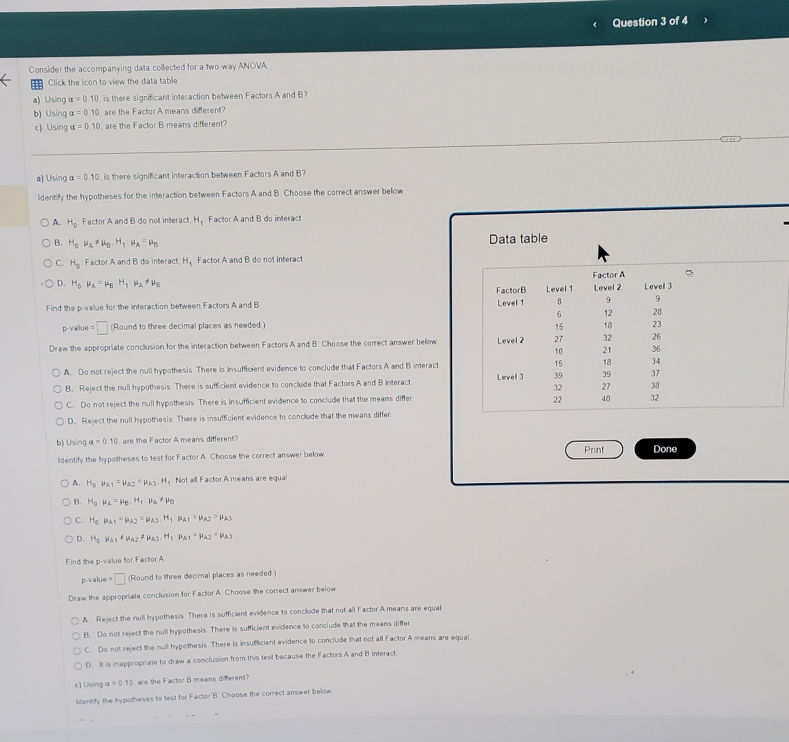 Solved Question 3 ﻿of 4Consider the accompanying data | Chegg.com