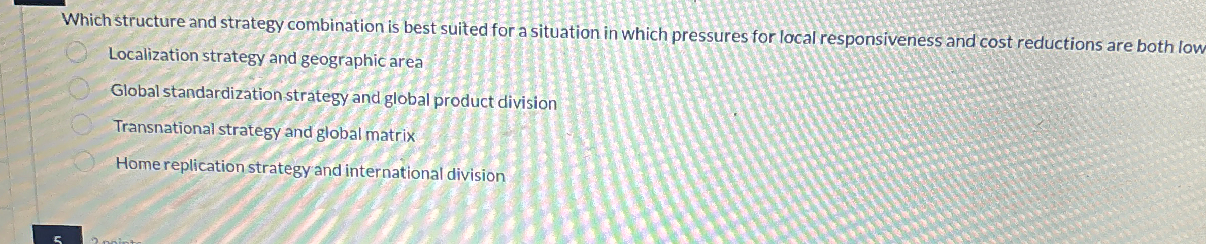 Solved Which structure and strategy combination is best | Chegg.com