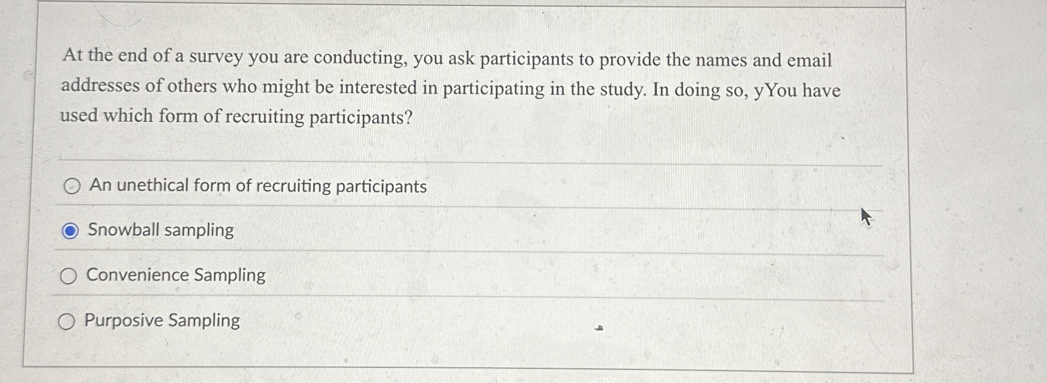 Solved At the end of a survey you are conducting, you ask | Chegg.com
