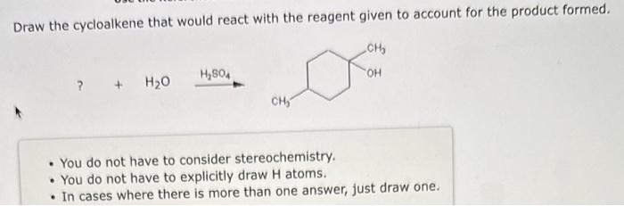 Solved Draw the cycloalkene that would react with the | Chegg.com