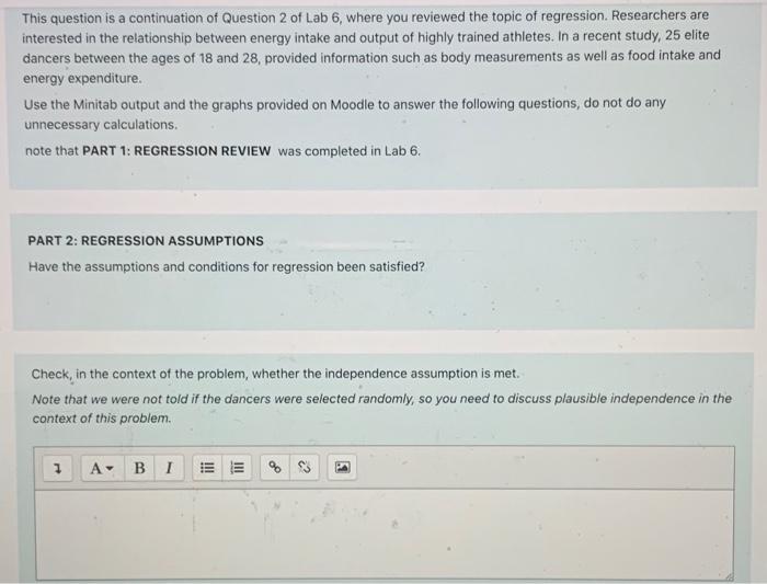 Solved MATH 2208 Lab 7 Graphs and OutputRegression Analysis: | Chegg.com