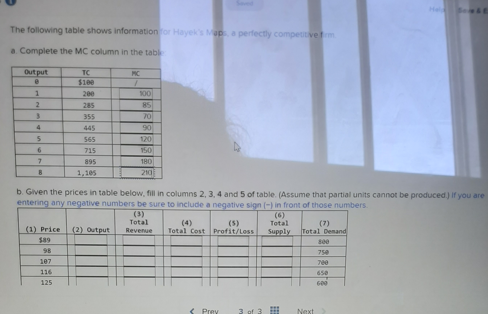 Solved The following table shows information for Hayek's | Chegg.com