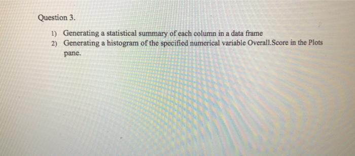 Solved Question1: Use R assignment operator