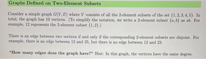 [Solved]: Consider a simple graph G(V,E) where V consists o