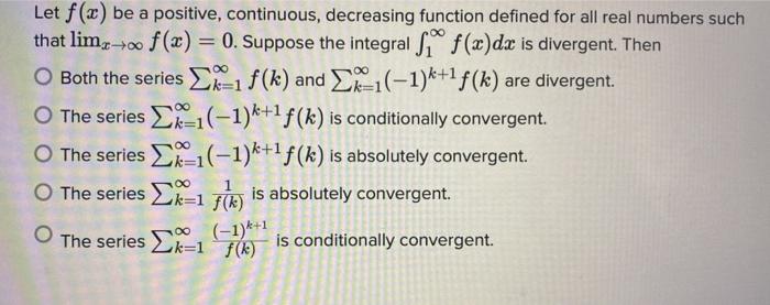 Solved Let F X Be A Positive Continuous Decreasing