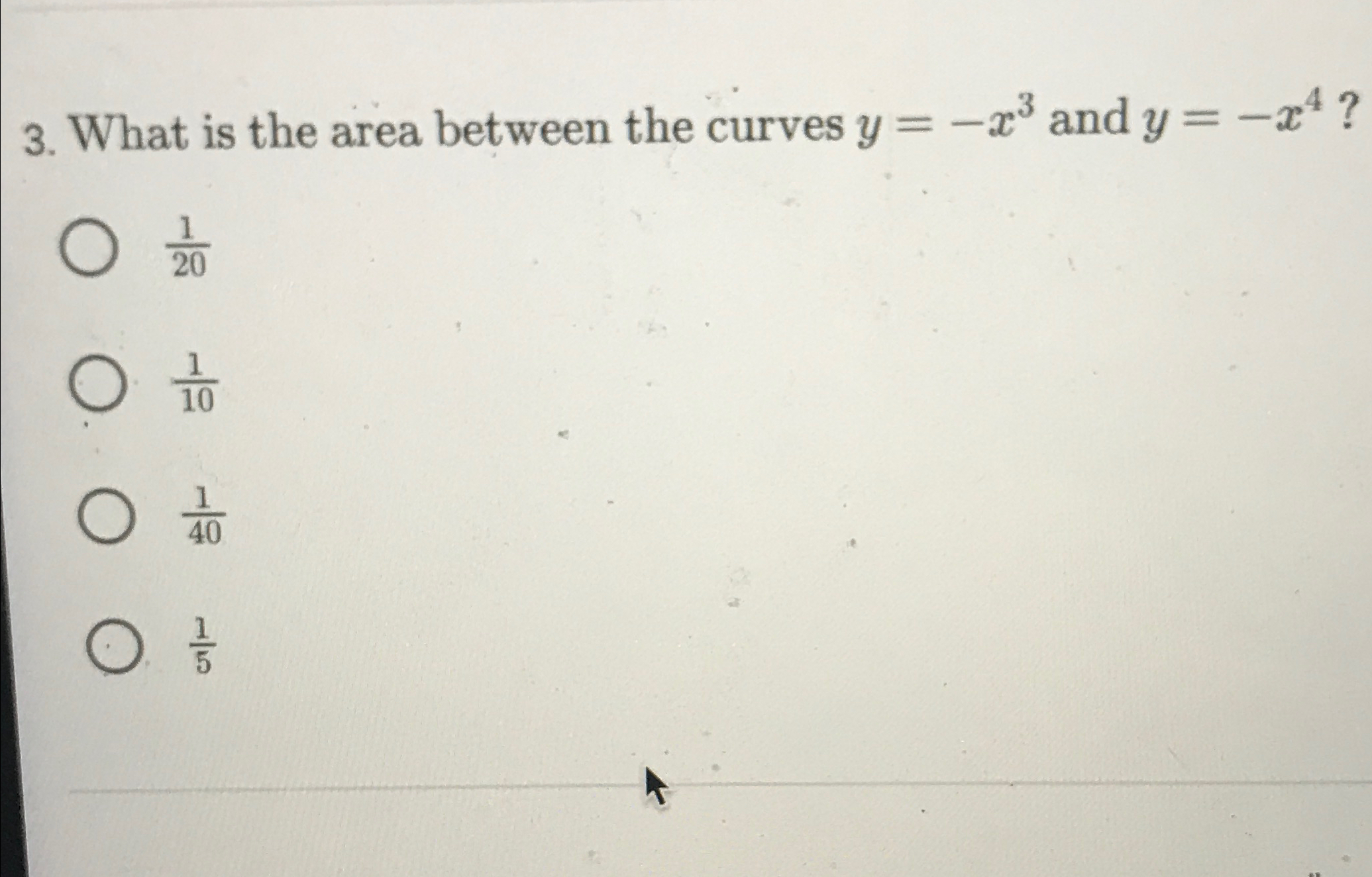 Solved What is the area between the curves y=-x3 ﻿and | Chegg.com