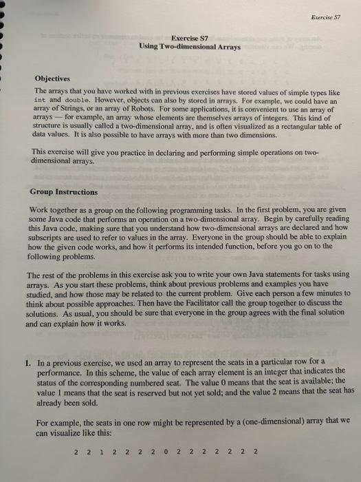 Solved The arrays that you have worked with in previous | Chegg.com