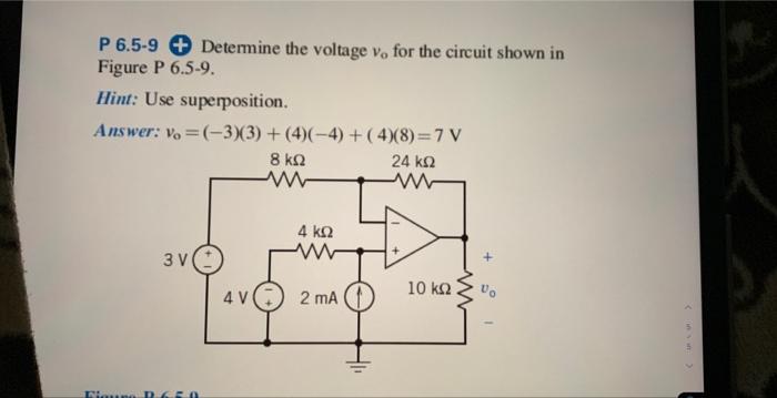 Solved P 6.5-9 # Determine the voltage v, for the circuit | Chegg.com