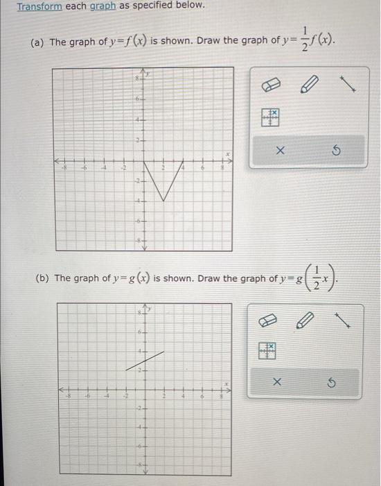 Solved Transform each graph as specified below. (a) The | Chegg.com