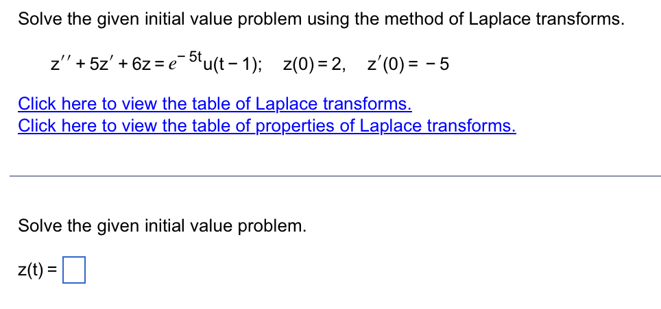 Solved Solve the given initial value problem using the | Chegg.com